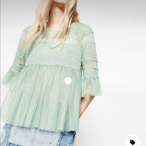 Zara | Tops | Nwt Zara Sheer Mesh Top | Poshmark